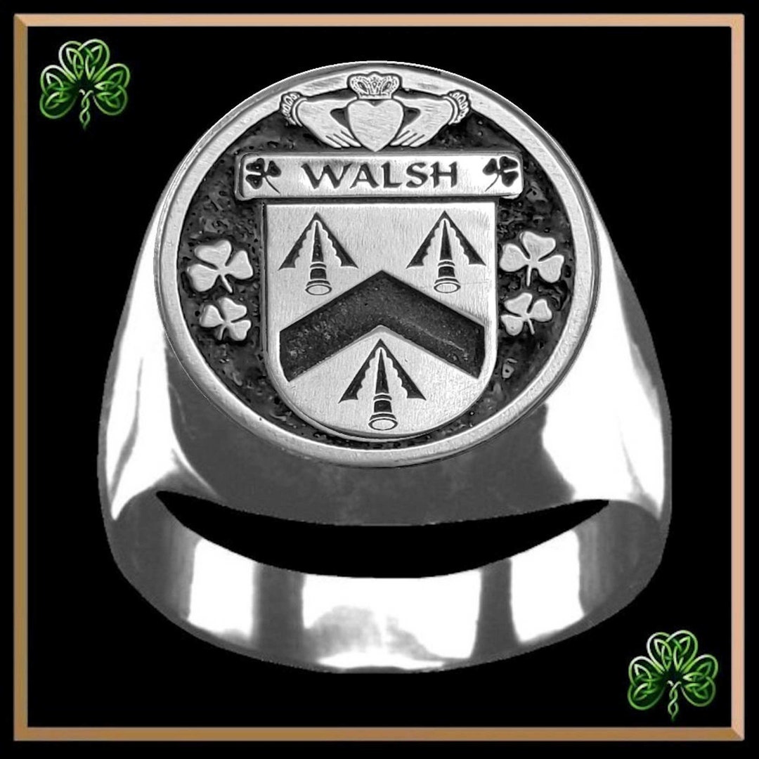 Walsh Irish Coat of Arms Gents Ring IC100 - Etsy