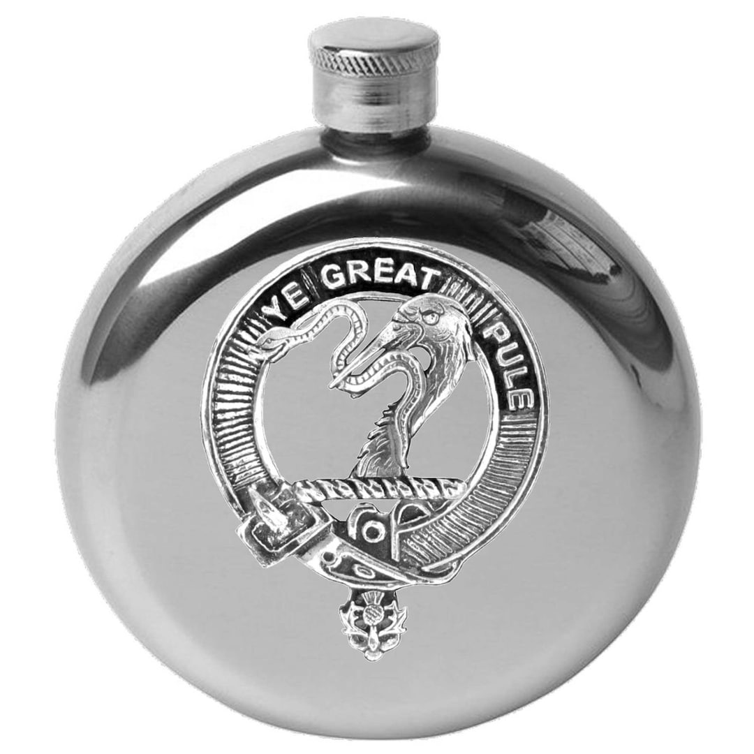 Mercer 5oz Round Scottish Clan Crest Badge Stainless Steel Flask - Etsy