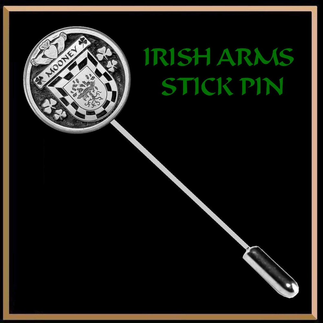 Mooney Irish Family Coat of Arms Stick Pin - Etsy