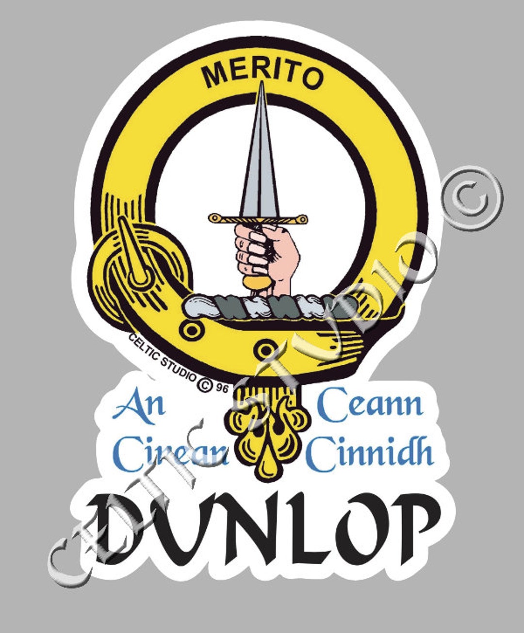 Dunlop Clan Crest Decal | Custom Scottish Heritage Car & Laptop ...