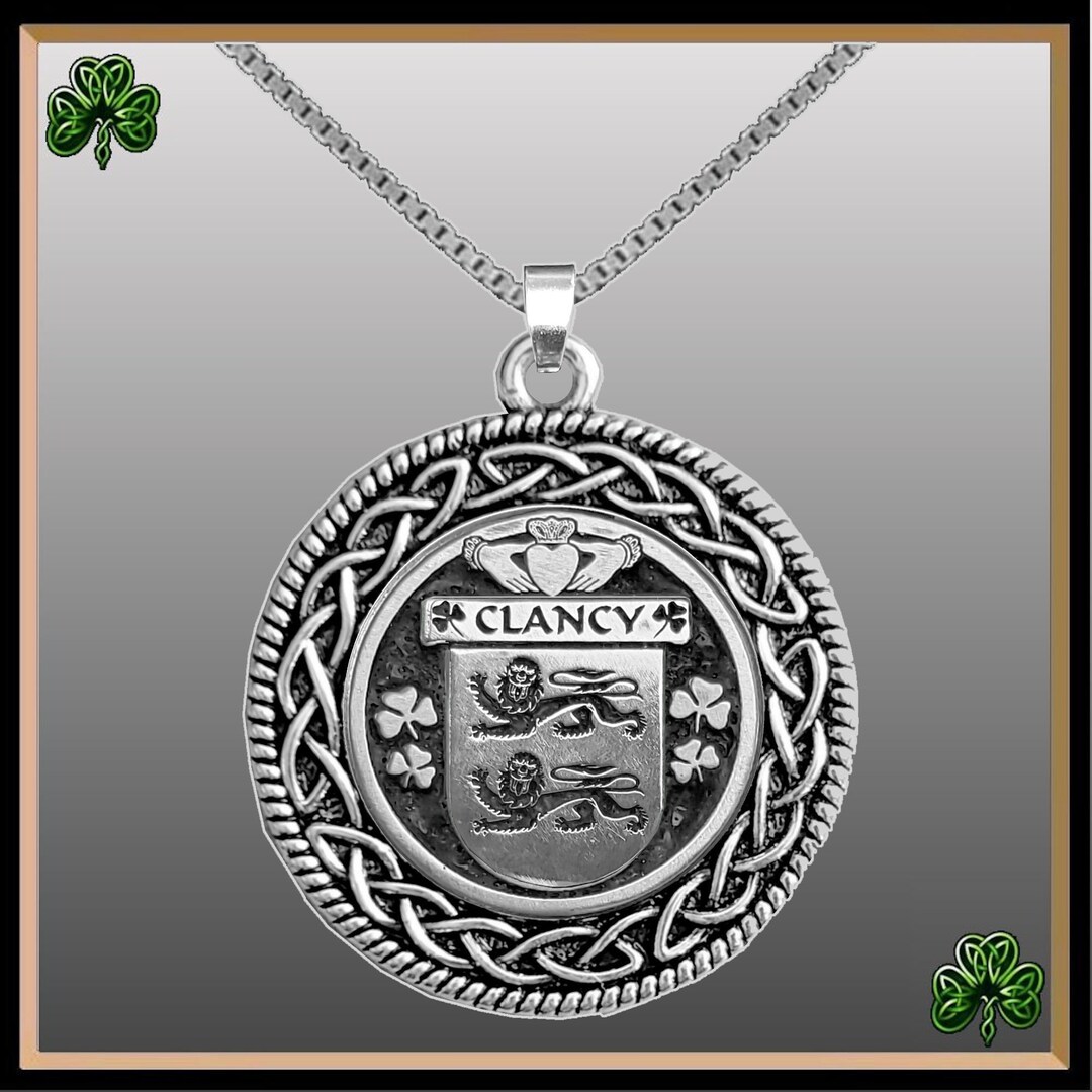 Clancy Irish Coat of Arms Celtic Interlace Disk Pendant ~ IP06 - Etsy