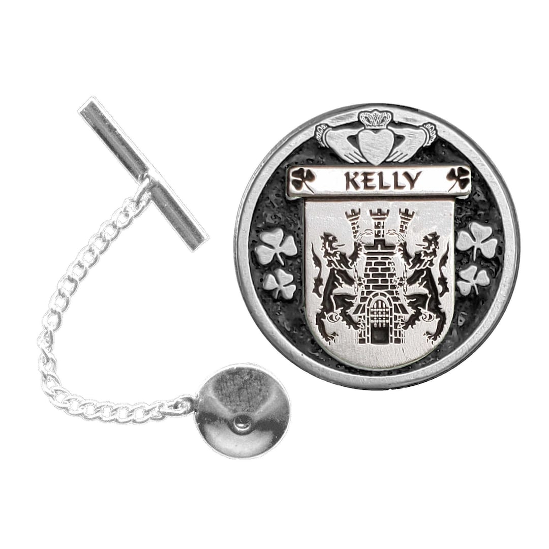 Kelly Irish Coat of Arms Disk Lapel Pin/ Tie Tack - Etsy