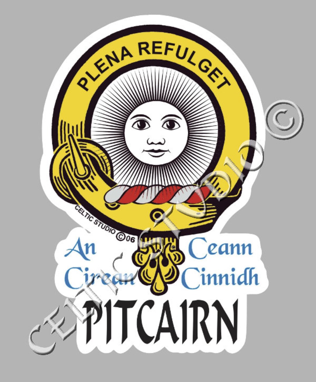 Pitcairn Clan Crest Decal | Custom Scottish Heritage Car & Laptop ...