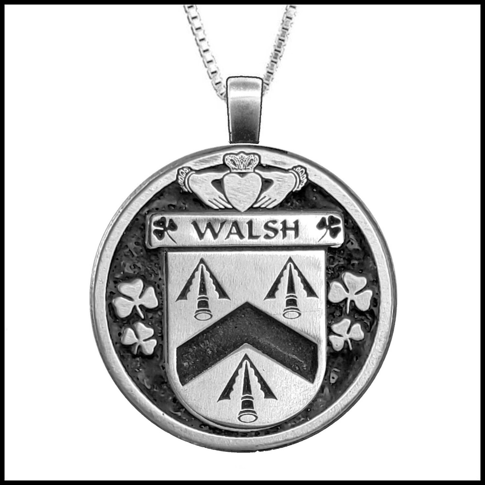 Walsh Irish Coat of Arms Disk Pendant Irish - Etsy