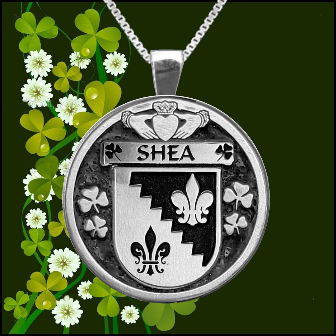 Shea Irish Coat of Arms Disk Pendant, Irish - Etsy
