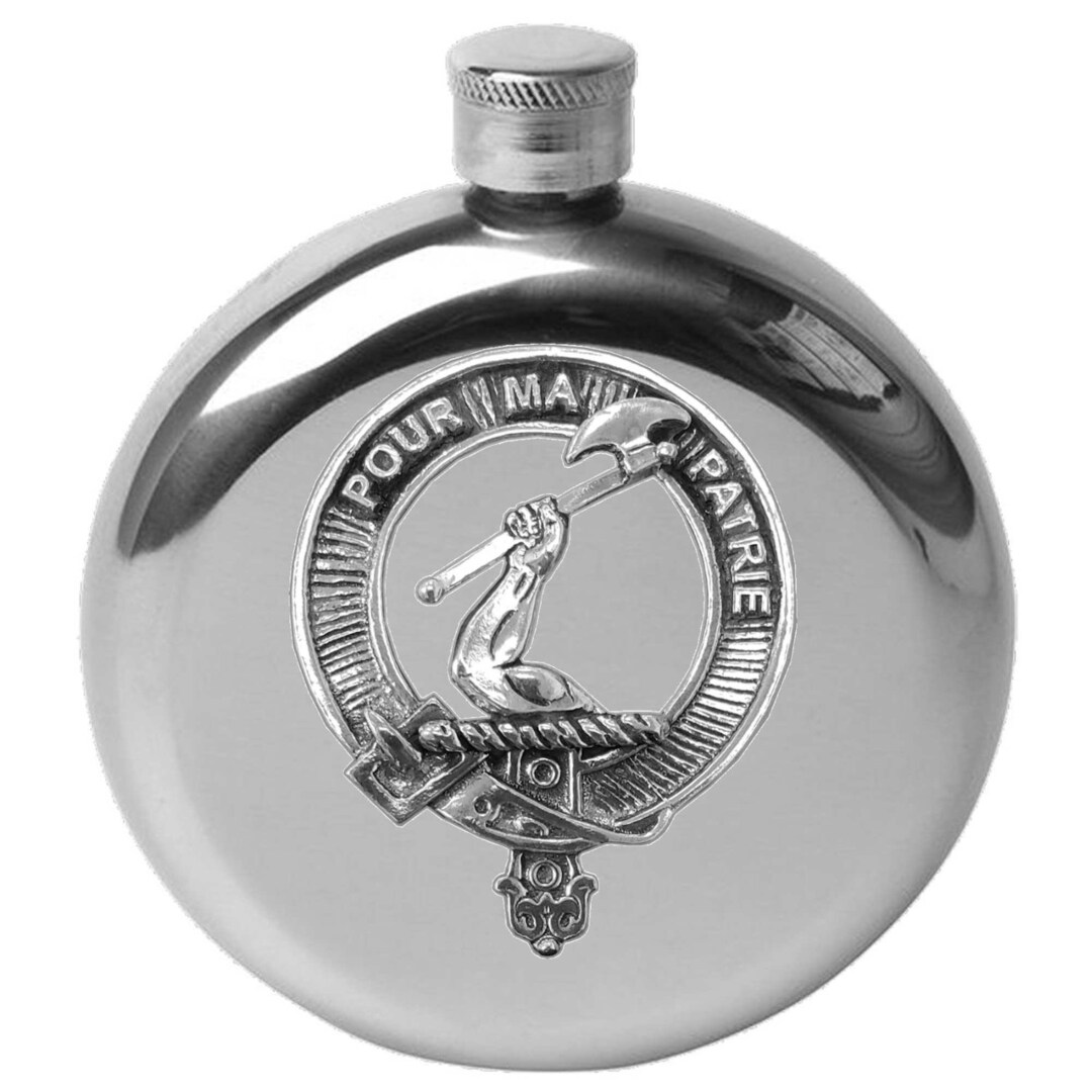 Cooper 5oz Round Scottish Clan Crest Badge Stainless Steel Flask - Etsy