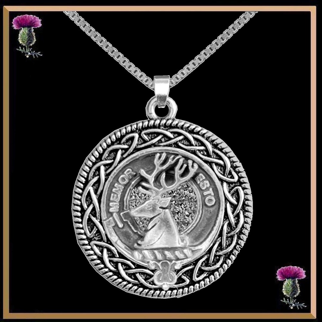 Macphail Clan Crest Celtic Interlace Disk Pendant, Scottish Family ...