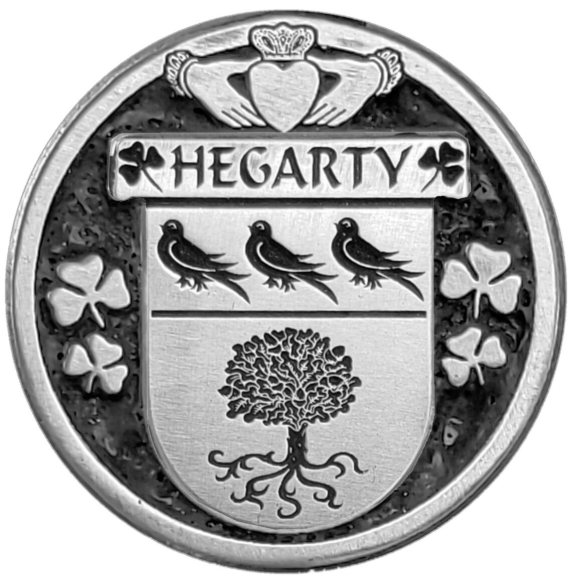Hegarty Irish Coat of Arms Disk Cuff Bracelet - Sterling Silver - Etsy