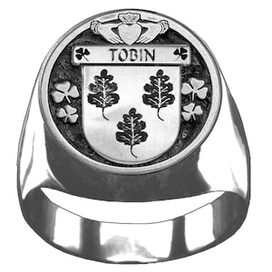 Tobin Irish Coat of Arms Gents Ring IC100 - Etsy