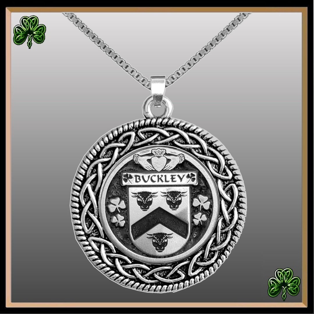 Buckley Irish Coat of Arms Celtic Interlace Disk Pendant ~ IP06 - Etsy