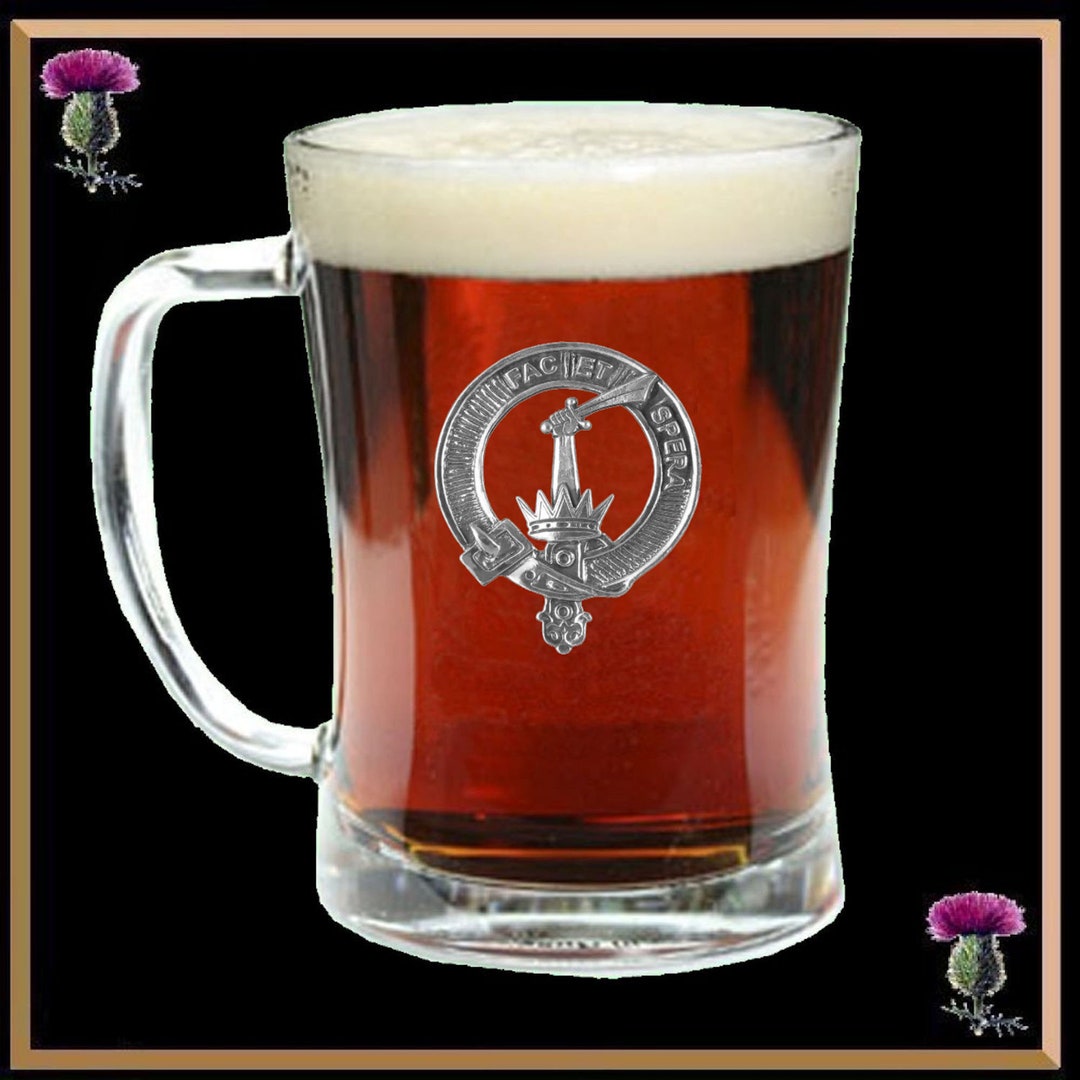 Matheson Clan Crest Badge Glass Beer Mug - Etsy