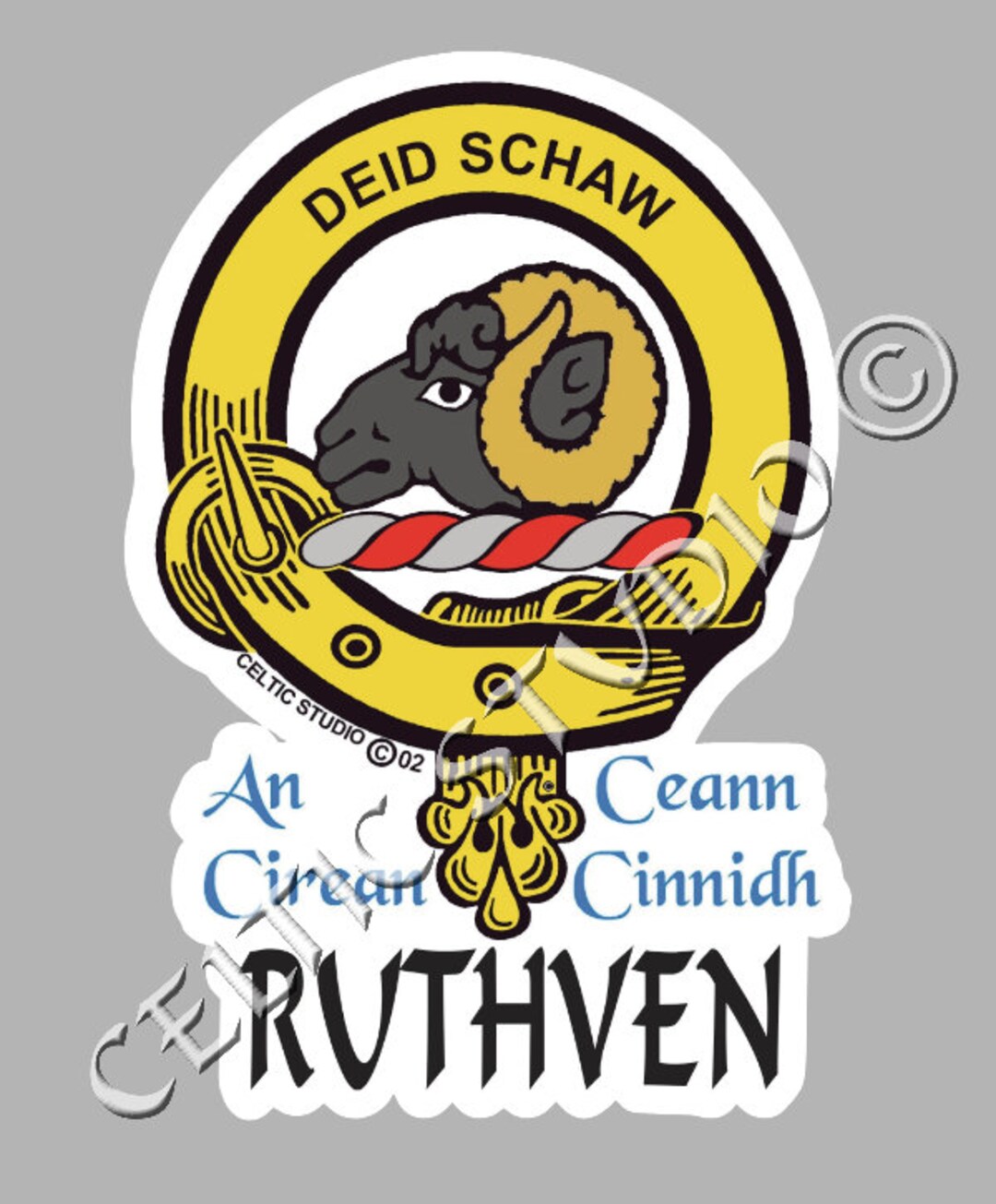 Ruthven Clan Crest Decal | Custom Scottish Heritage Car & Laptop ...