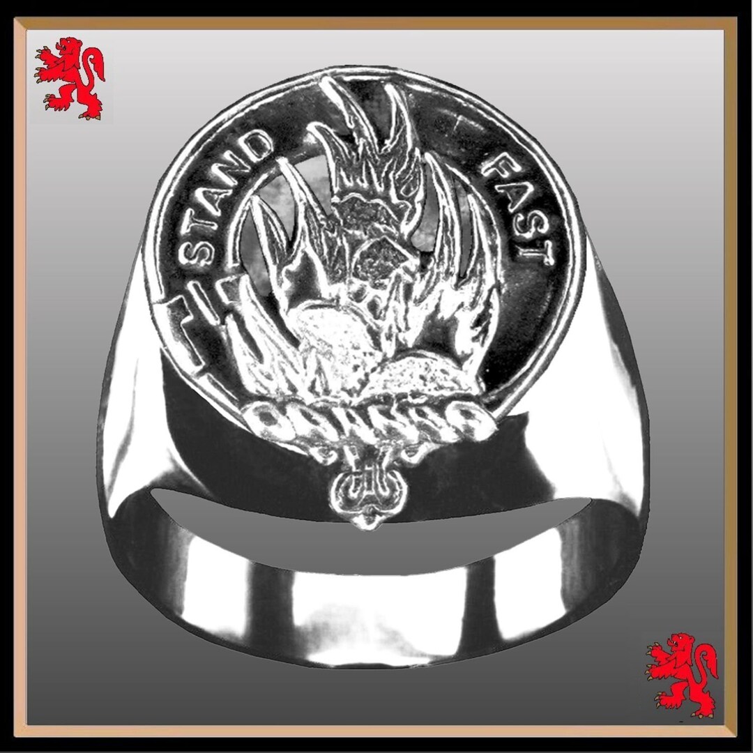 Grant Scottish Clan Crest Ring GC100 ~ Sterling Silver and Karat Gold ...
