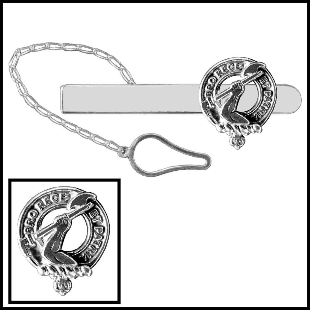 Cooper Clan Crest Scottish Button Loop Tie Bar ~ Sterling Silver - Etsy