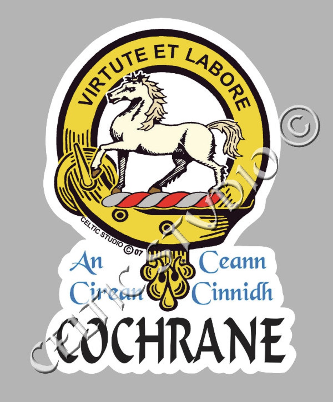 Cochrane Clan Crest Decal | Custom Scottish Heritage Car & Laptop ...