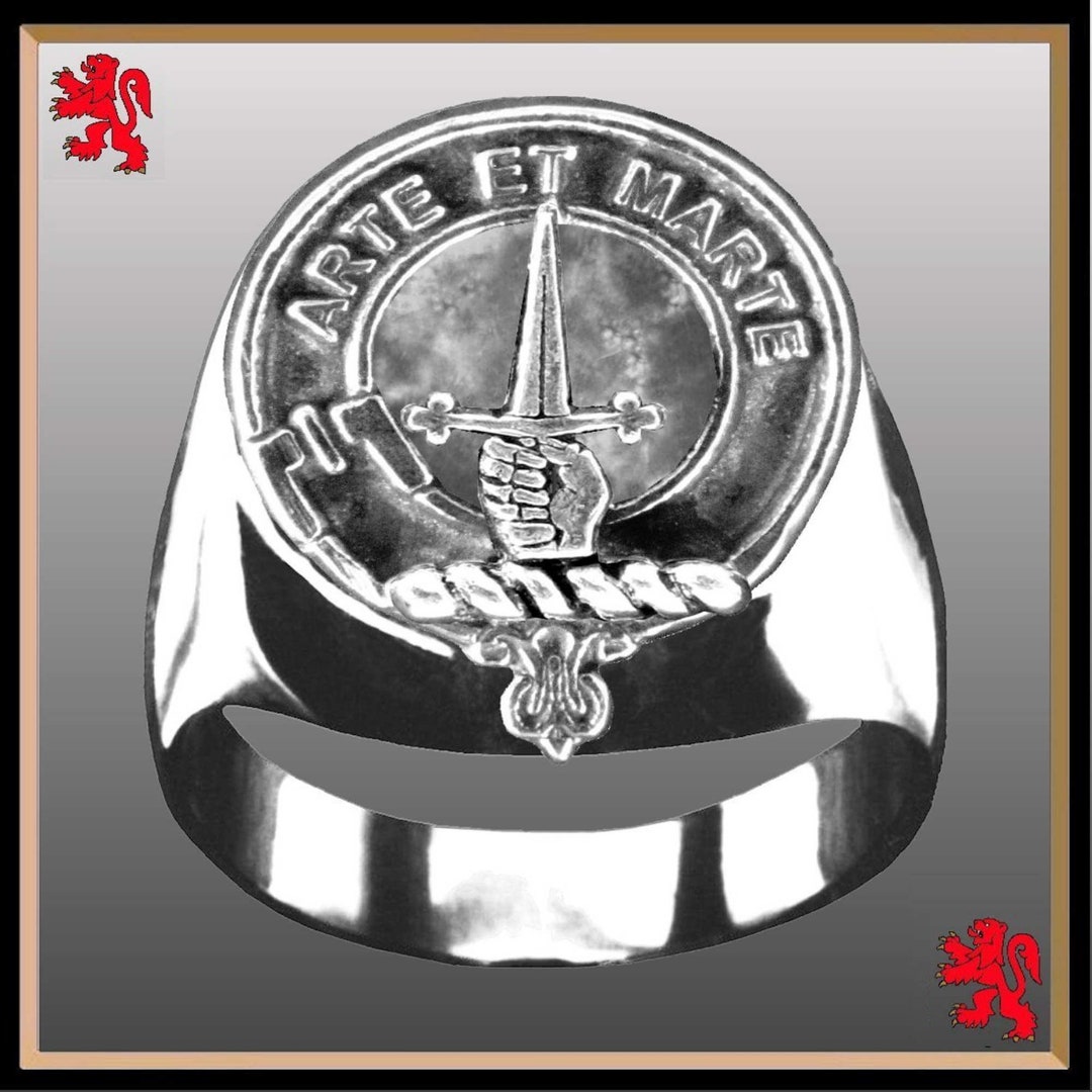 Bain Scottish Clan Crest Ring GC100 ~ Sterling Silver and Karat Gold - Etsy