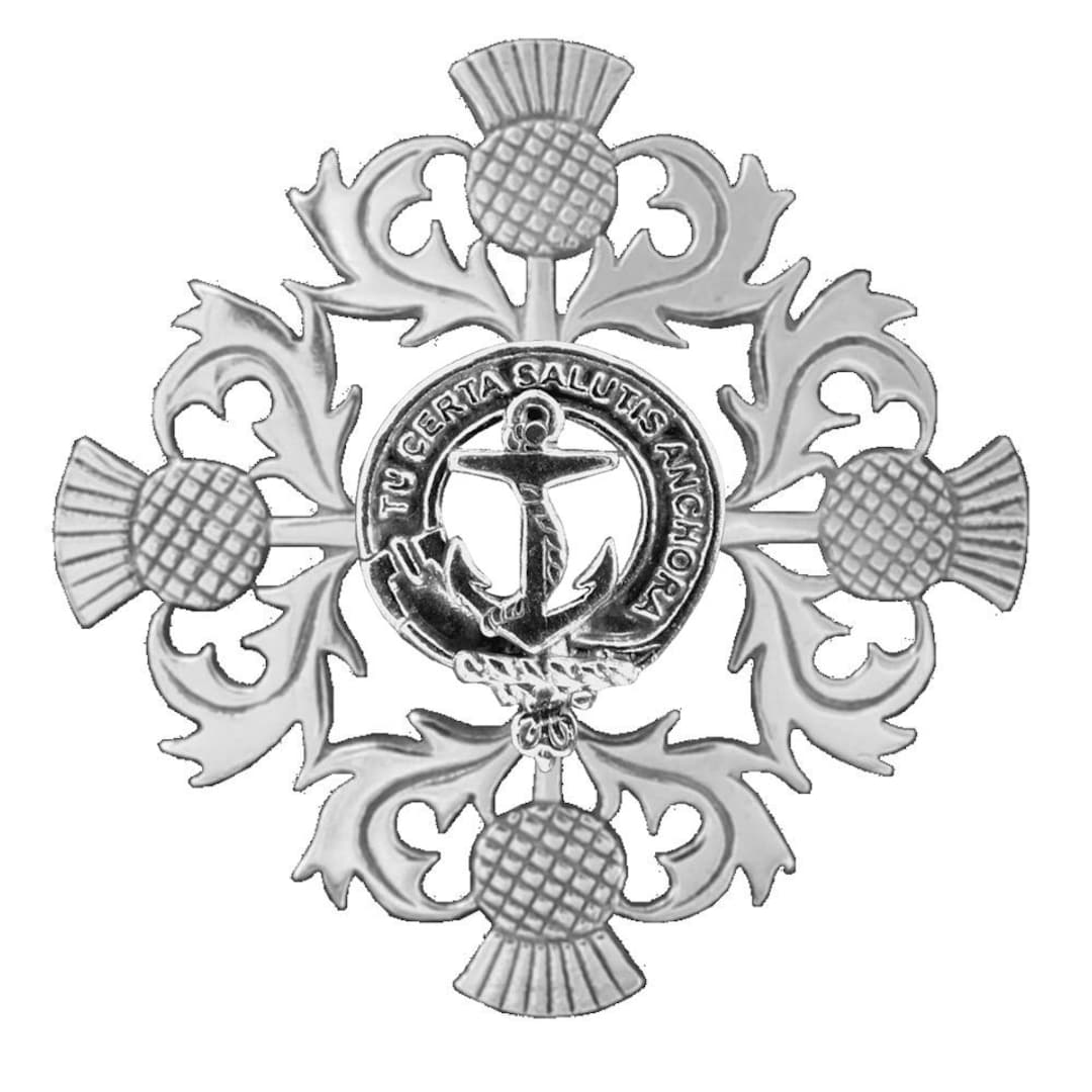 Gillespie Clan Crest Scottish Four Thistle Brooch - Etsy