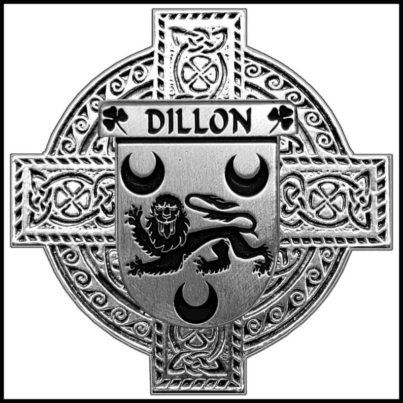 Dillon Irish Coat of Arms Celtic Cross Badge - Etsy