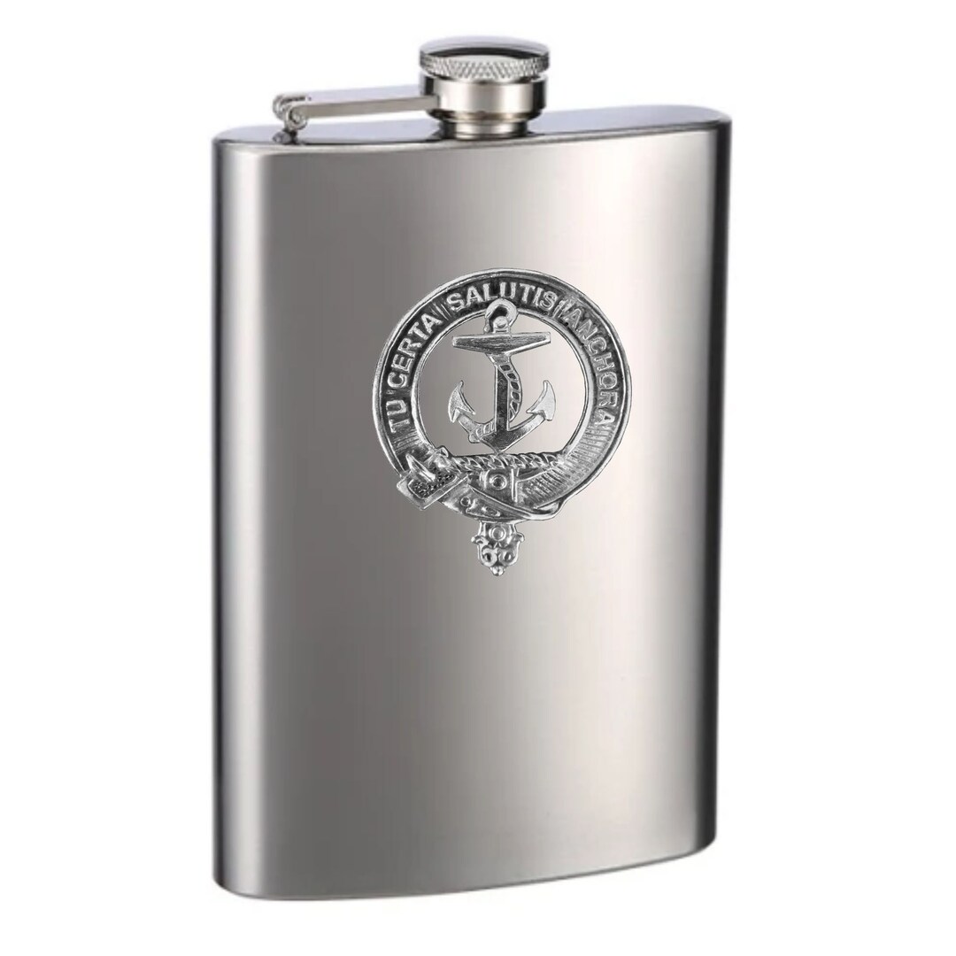 Gillespie 8oz Clan Crest Scottish Badge Stainless Steel Flask - Etsy