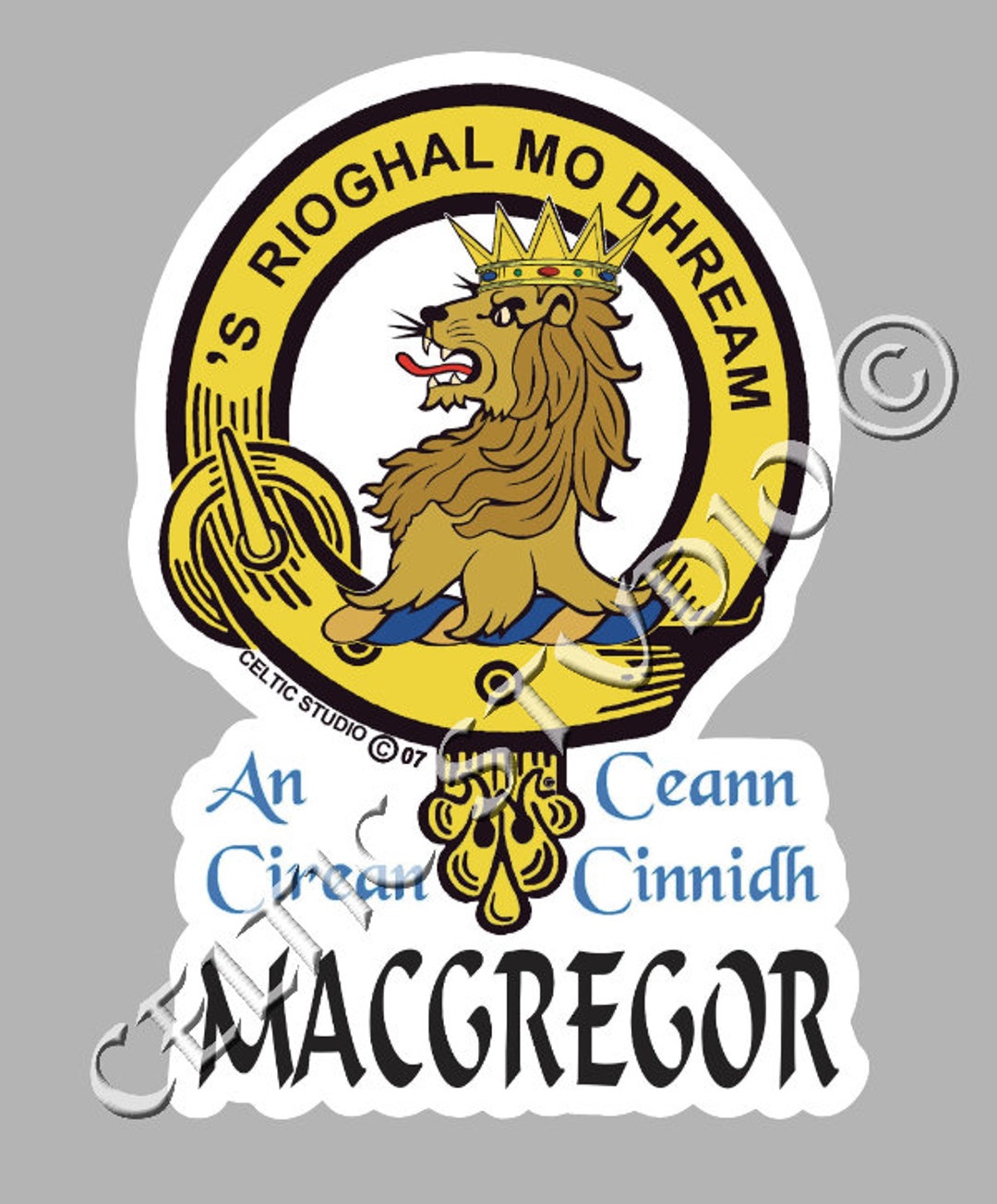 Macgregor Clan Crest Decal | Custom Scottish Heritage Car & Laptop ...