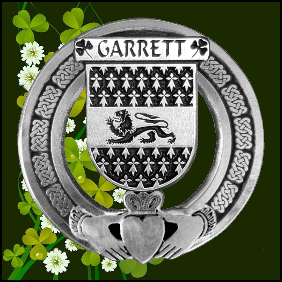 Garrett Irish Claddagh Coat of Arms Badge - Etsy