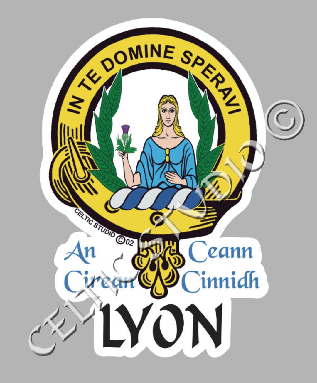Lyon Clan Crest Decal | Custom Scottish Heritage Car & Laptop Stickers ...