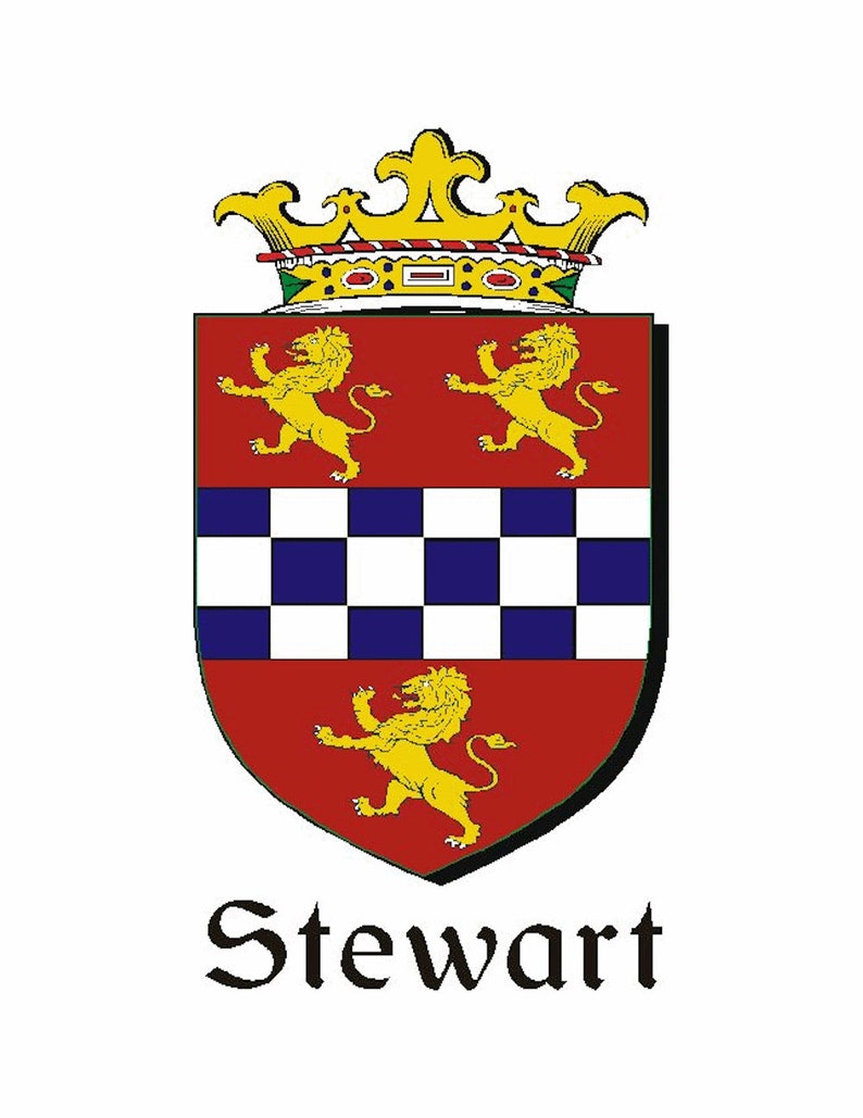 Stewart Irish Coat of Arms Celtic Cross Badge - Etsy