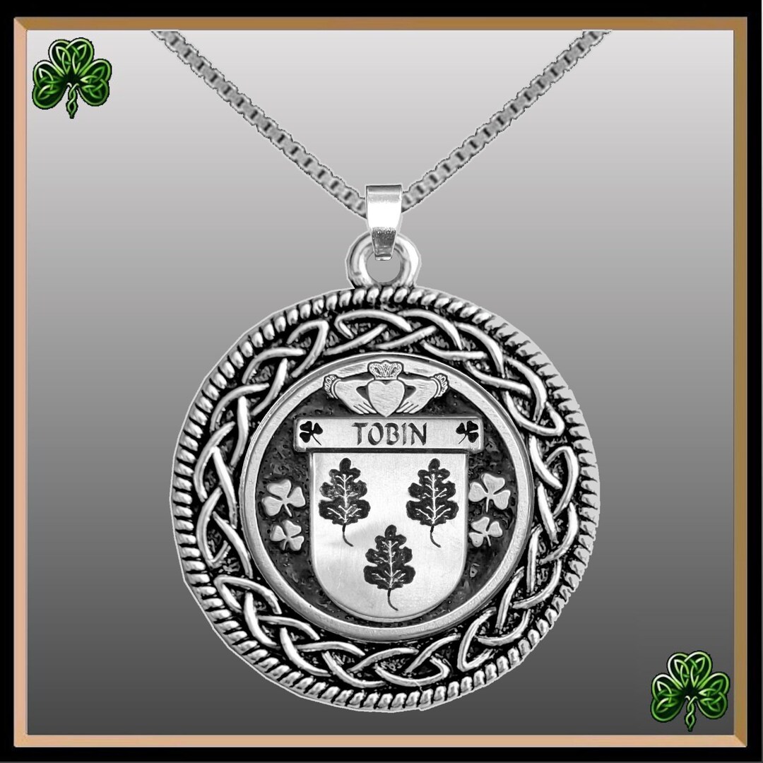 Tobin Irish Coat of Arms Celtic Interlace Disk Pendant ~ IP06 - Etsy