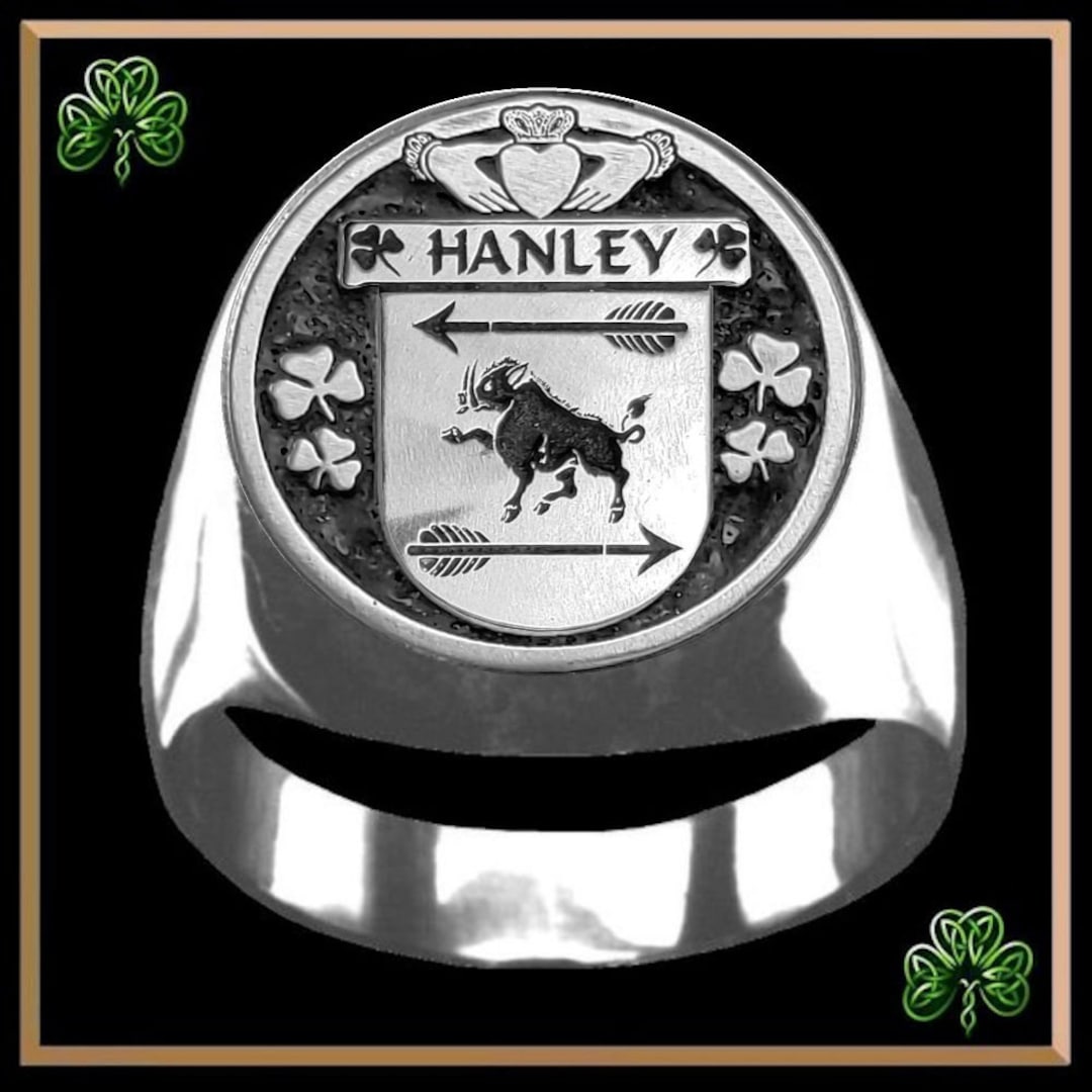 Hanley Irish Coat of Arms Gents Ring IC100 - Etsy