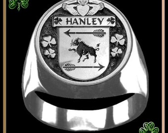 Hanley Irish Coat of Arms Gents Ring IC100 - Etsy