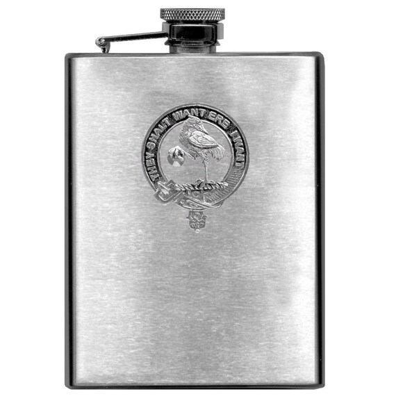 Cranston 8oz Clan Crest Scottish Badge Stainless Steel Flask - Etsy