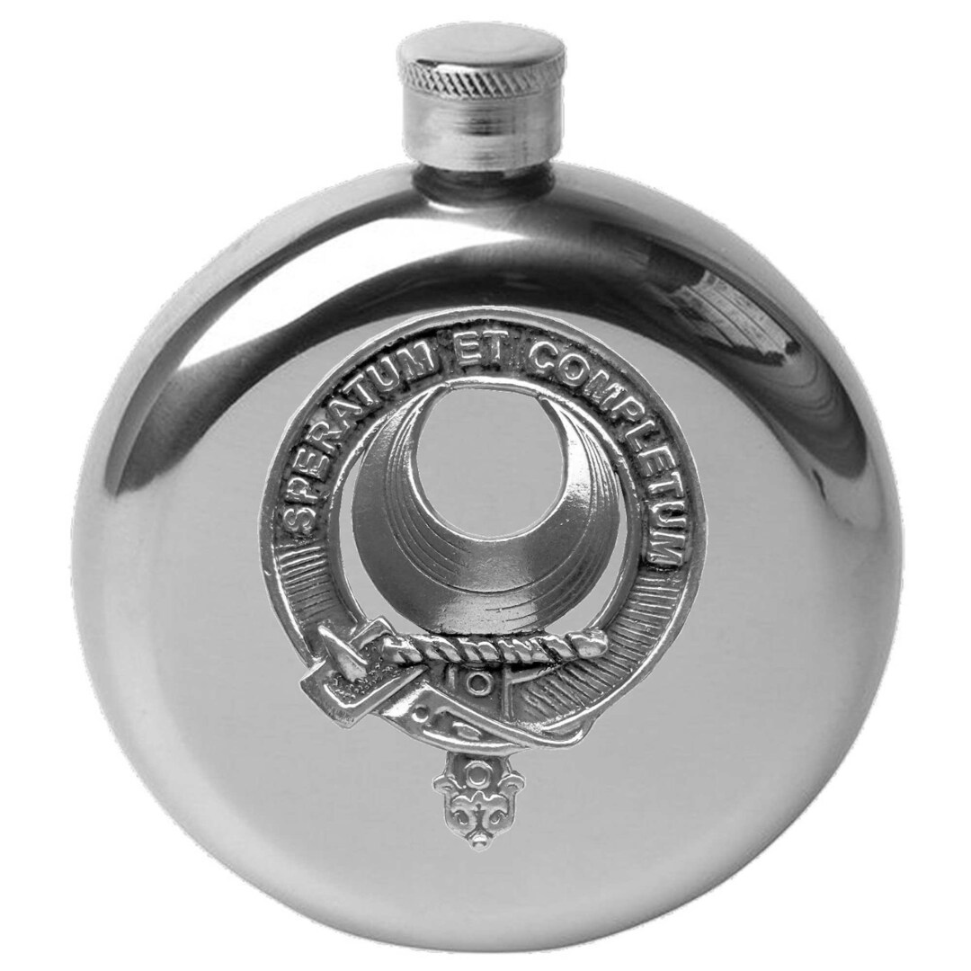 Arnott 5oz Round Scottish Clan Crest Badge Stainless Steel Flask - Etsy