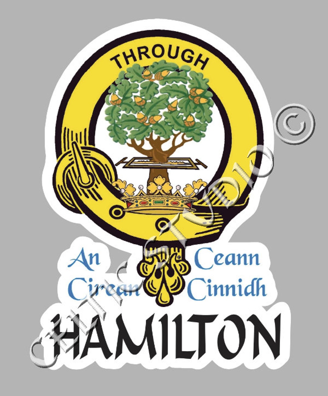 Hamilton Clan Crest Decal | Custom Scottish Heritage Car & Laptop ...