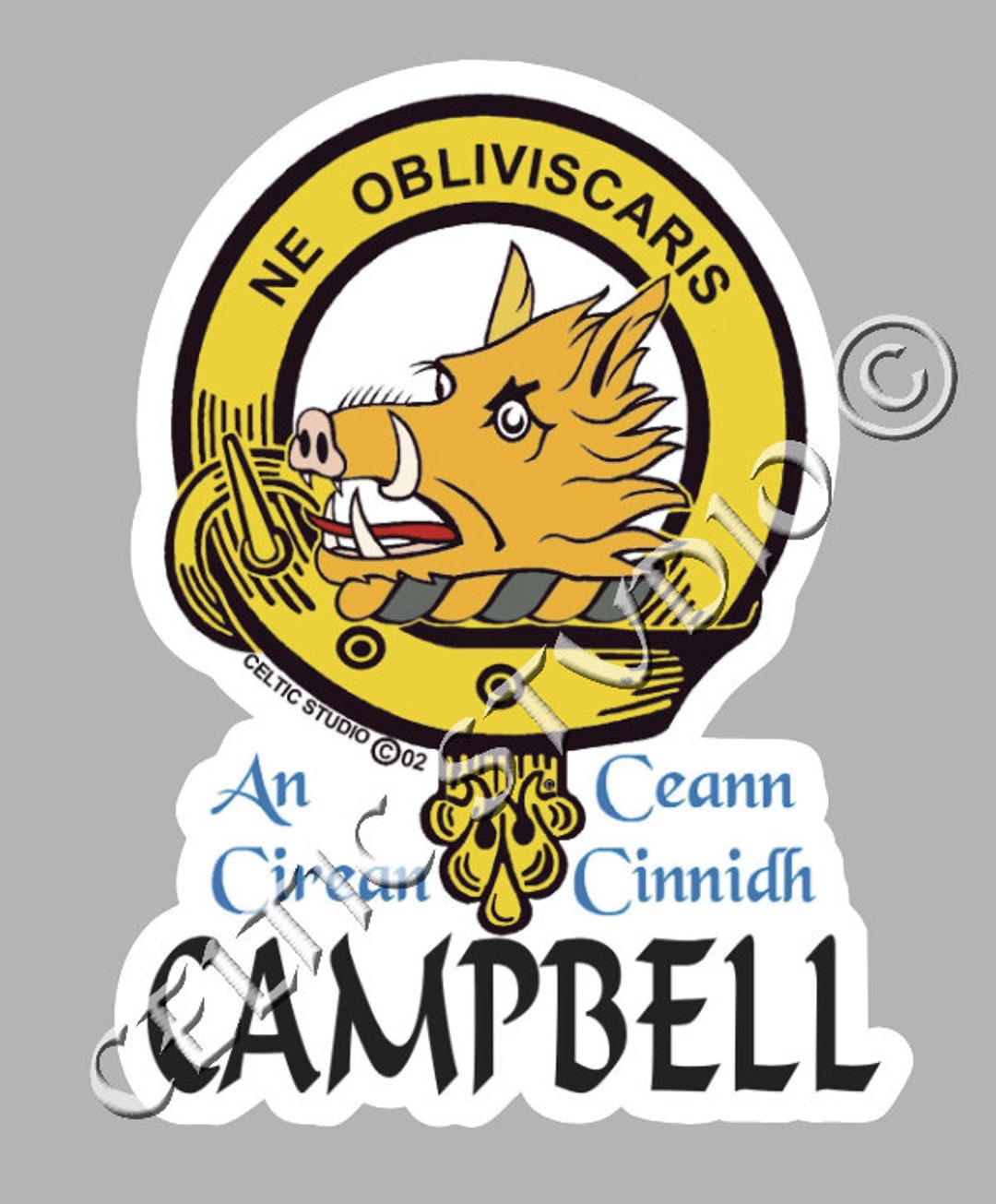 Campbell Clan Crest Decal | Custom Scottish Heritage Car & Laptop ...