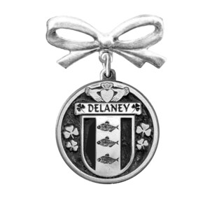 Delaney Irish Coat of Arms Disk Bow Brooch - Etsy