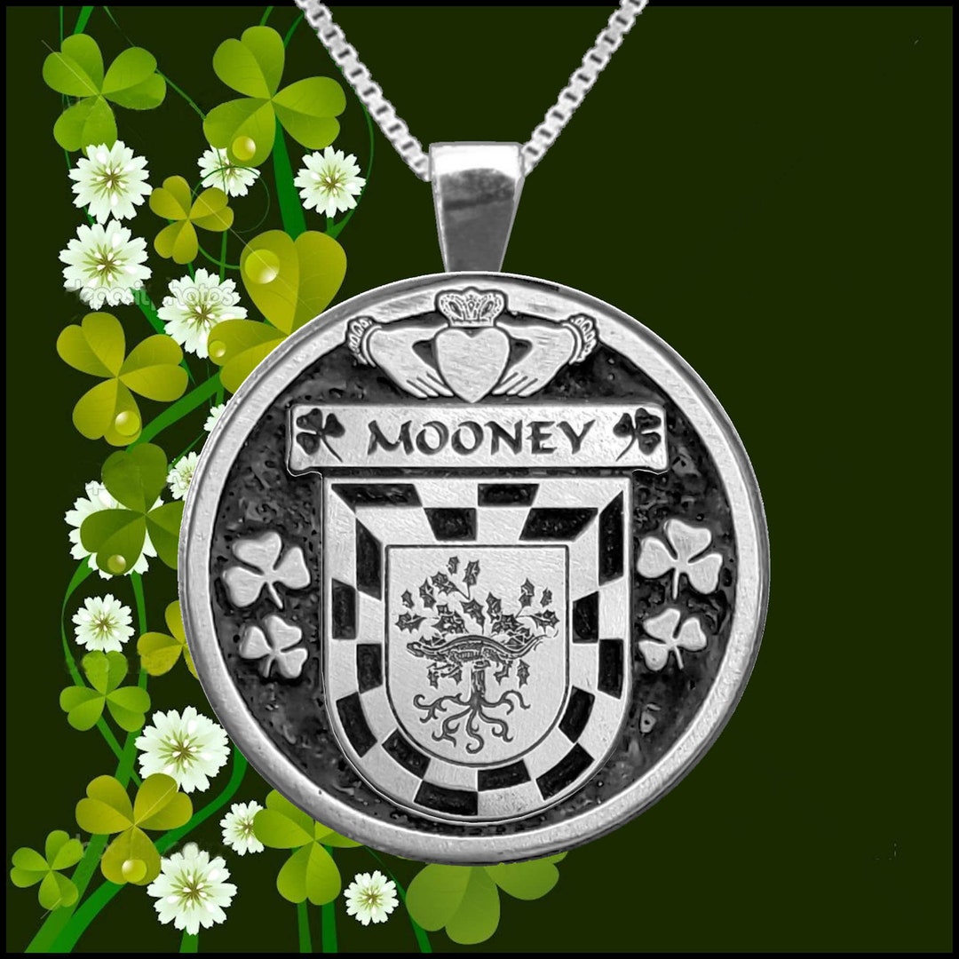Mooney Irish Coat of Arms Disk Pendant, Irish - Etsy