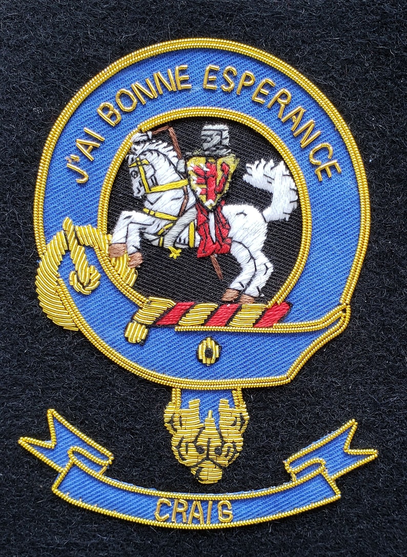 Craig Scottish Clan Embroidered Crest - Etsy