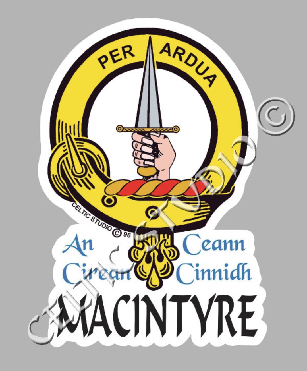 Macintyre Clan Crest Decal | Custom Scottish Heritage Car & Laptop ...