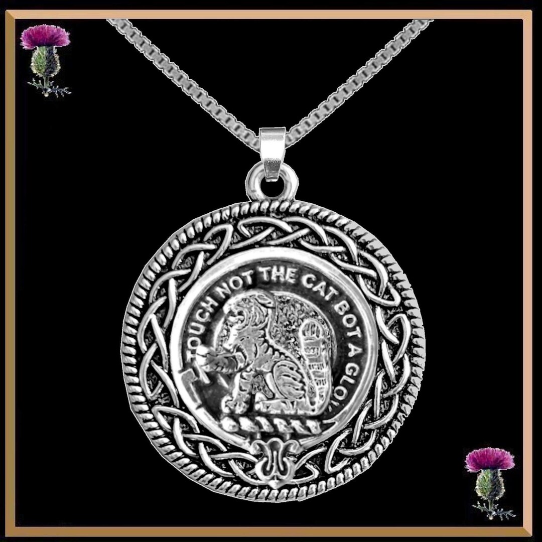Gow Clan Crest Celtic Interlace Disk Pendant, Scottish Family Crest ...