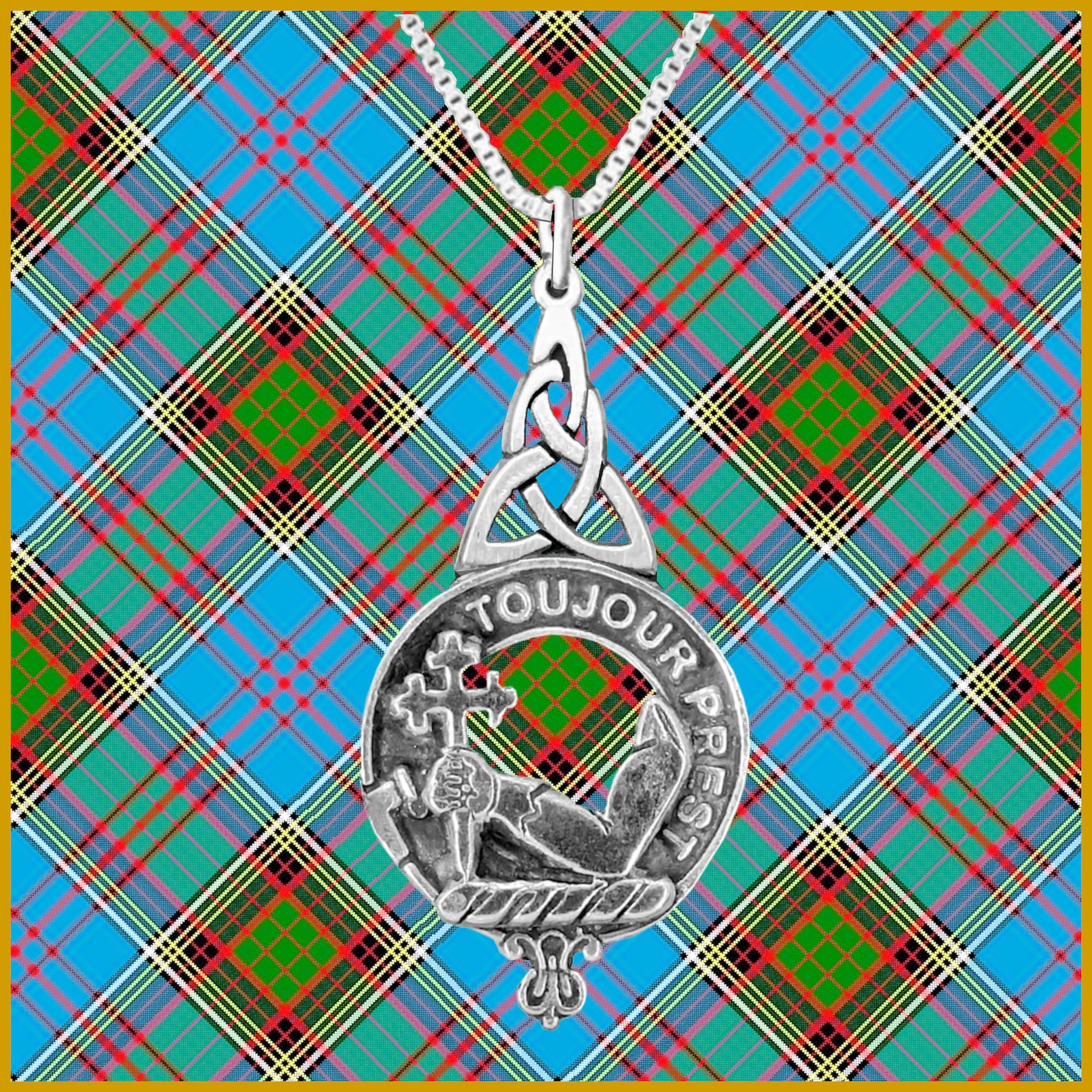 Macdonald Dunnyveg Clan Crest Interlace Drop Pendant - Etsy