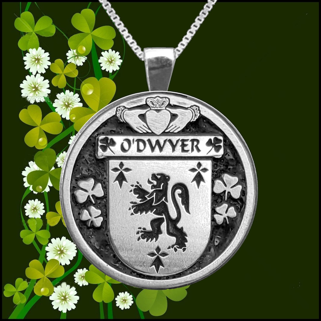 O'dwyer Irish Coat of Arms Disk Pendant, Irish - Etsy