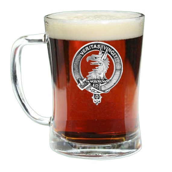 Allison Clan Crest Badge Glass Beer Mug - Etsy