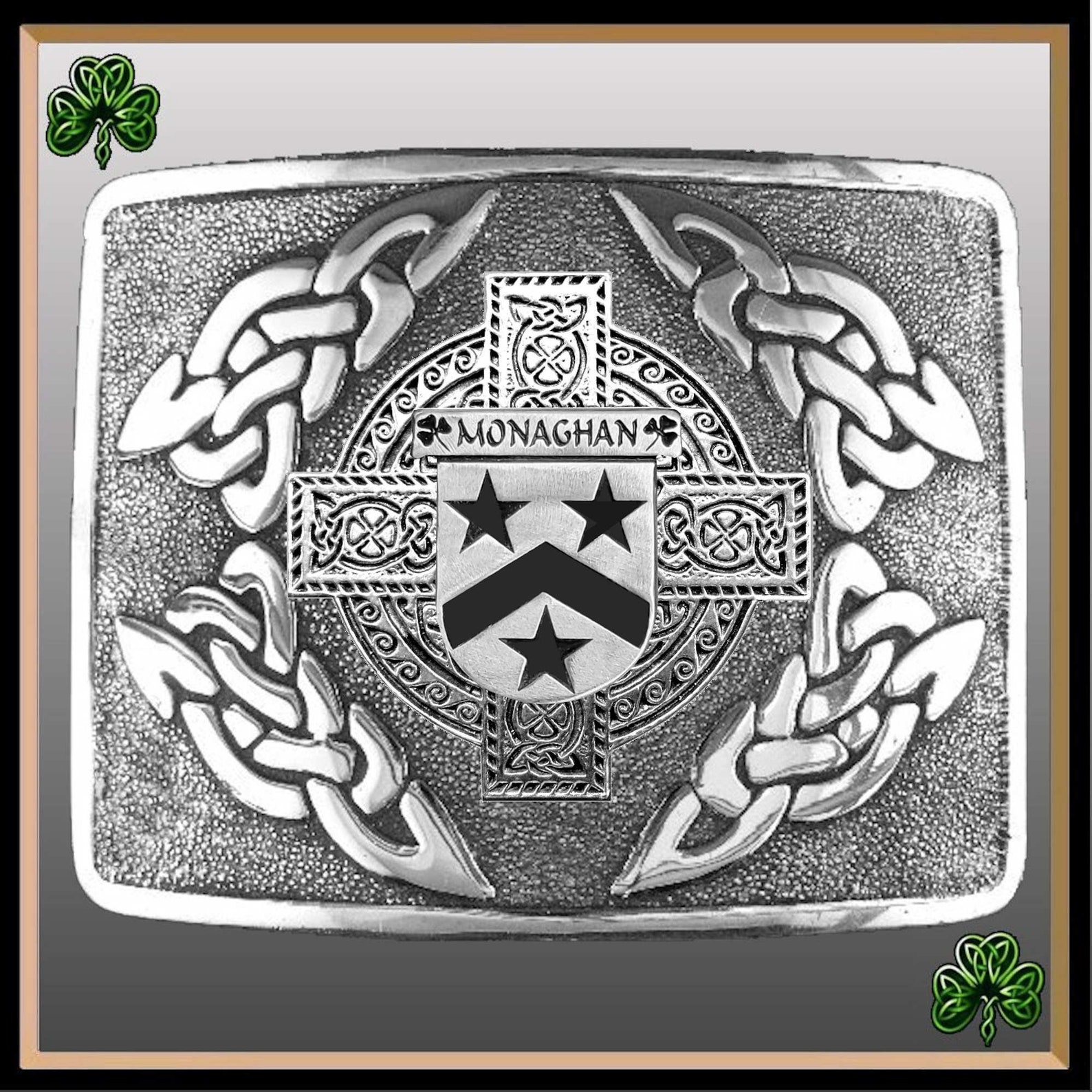 Monaghan Irish Coat of Arms Interlace Kilt Buckle - Etsy
