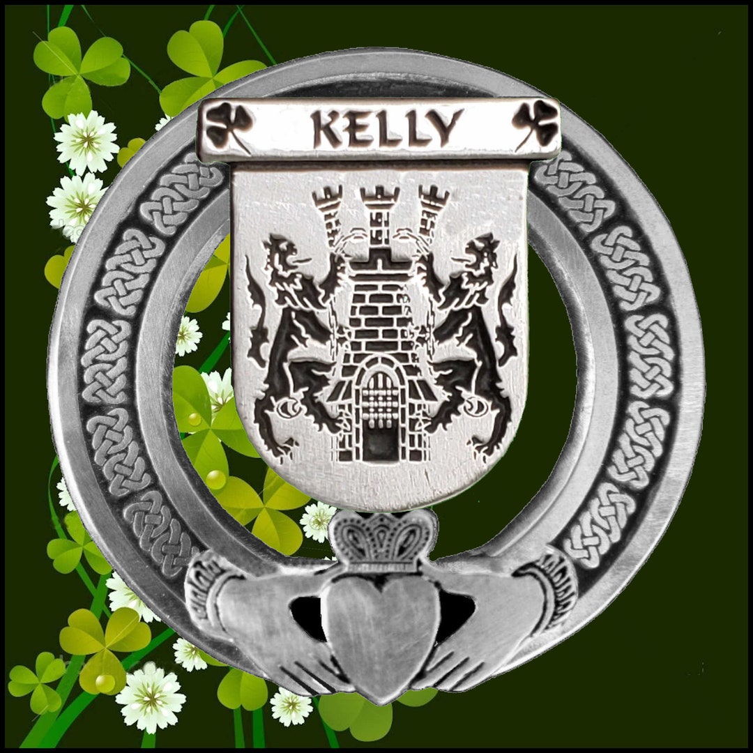 Kelly Irish Claddagh Coat of Arms Badge - Etsy