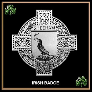 Sheehan Irish Coat of Arms Celtic Cross Badge - Etsy
