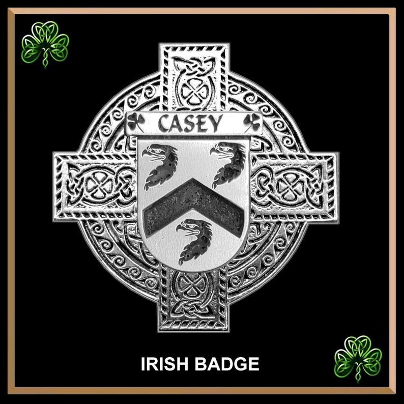 Casey Irish Coat of Arms Celtic Cross Badge - Etsy