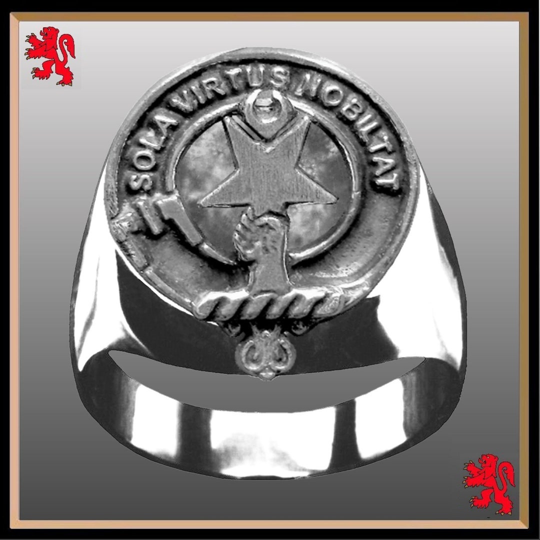 Henderson Scottish Clan Crest Ring GC100 ~ Sterling Silver and Karat ...