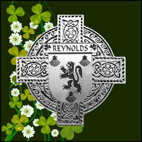 Reynolds Irish Coat of Arms Celtic Cross Badge | Etsy