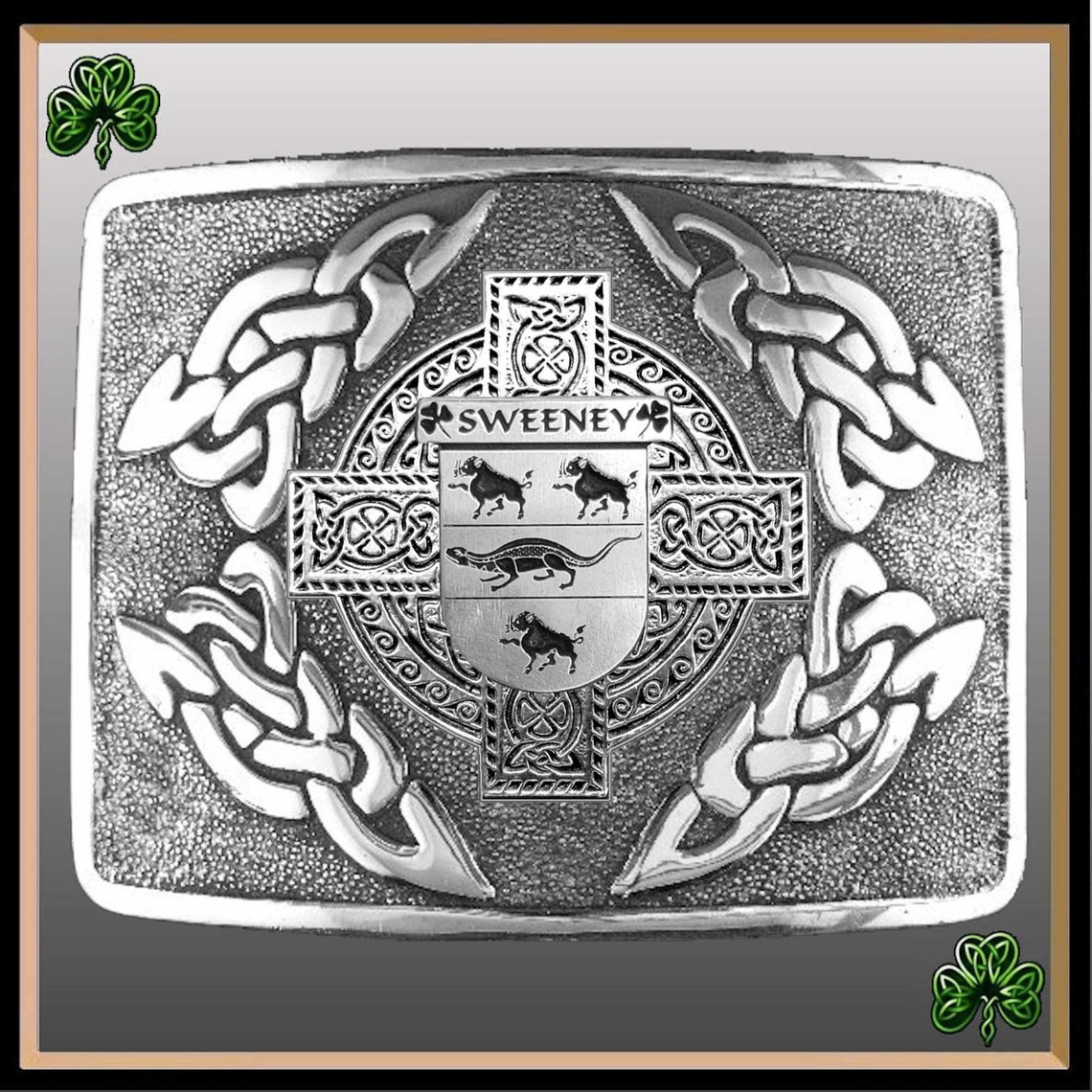 Sweeney Irish Coat of Arms Interlace Kilt Buckle - Etsy UK
