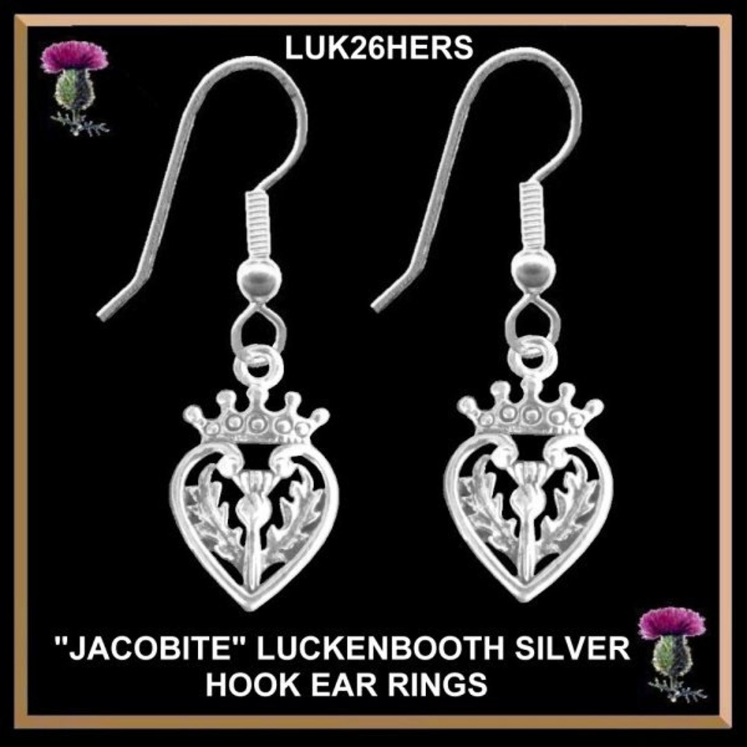 Jacobite Scottish Luckenbooth Thistle Earrings - Hook - Etsy